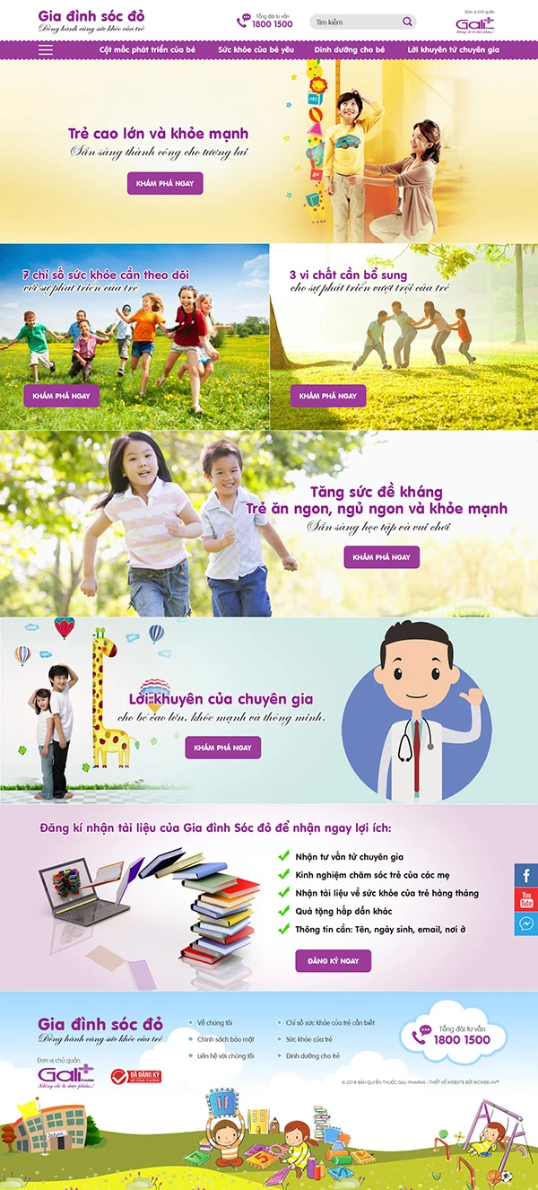 Thiết kế website Gia đình Sóc đỏ - Gali Pharma