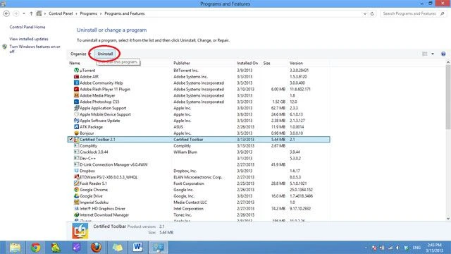 Cách gỡ bỏ Certified Toolbar, Ilivid Searchnu... khỏi trình duyệt